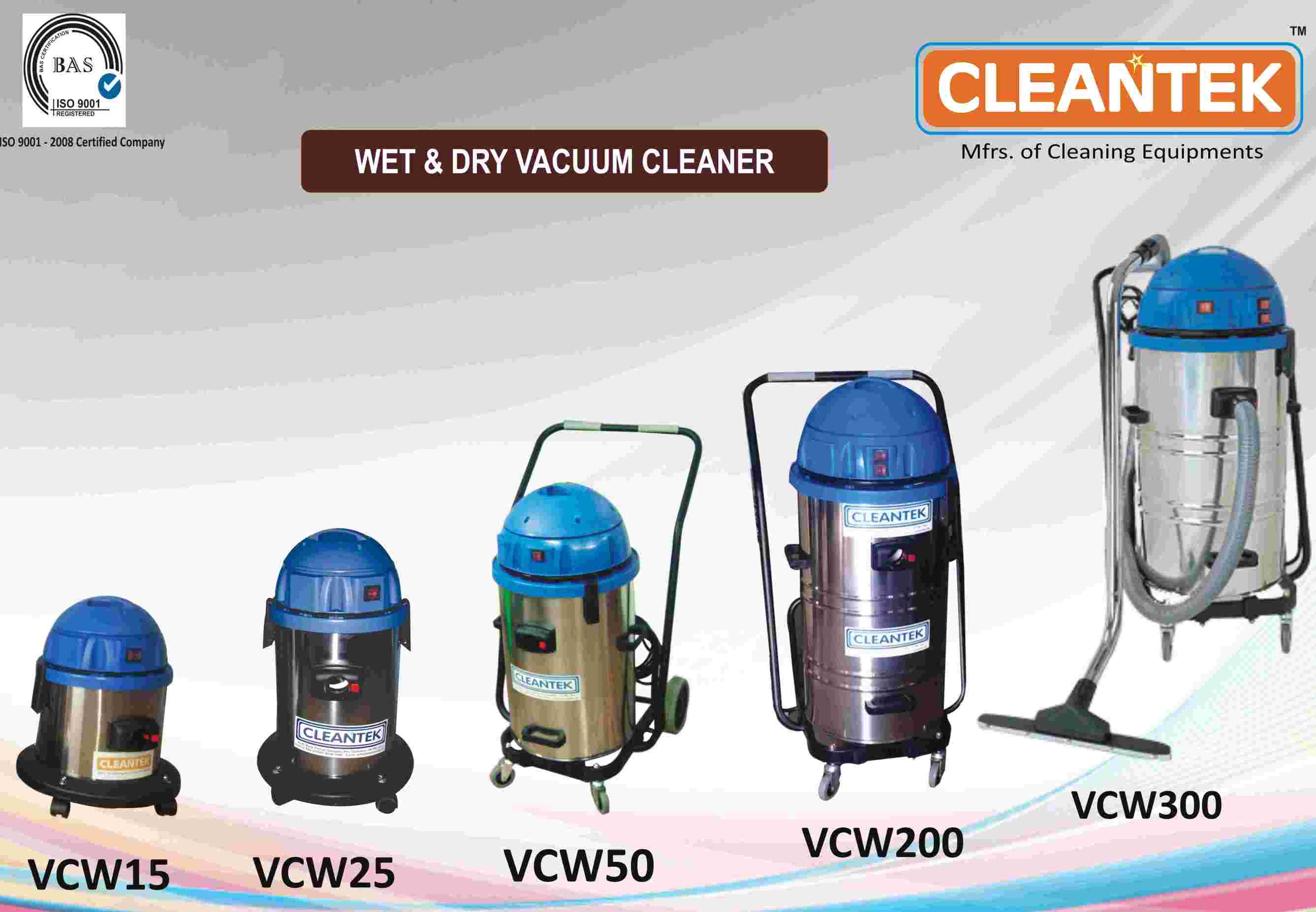 Cleantek | Products | Vcw15 Wet And Dry Vacuum Cleaner Manufacturers